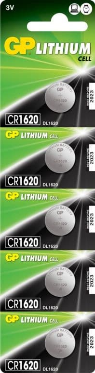GP Lithium Button Cell Battery - CR1620 Pack 5 – Status Home Care