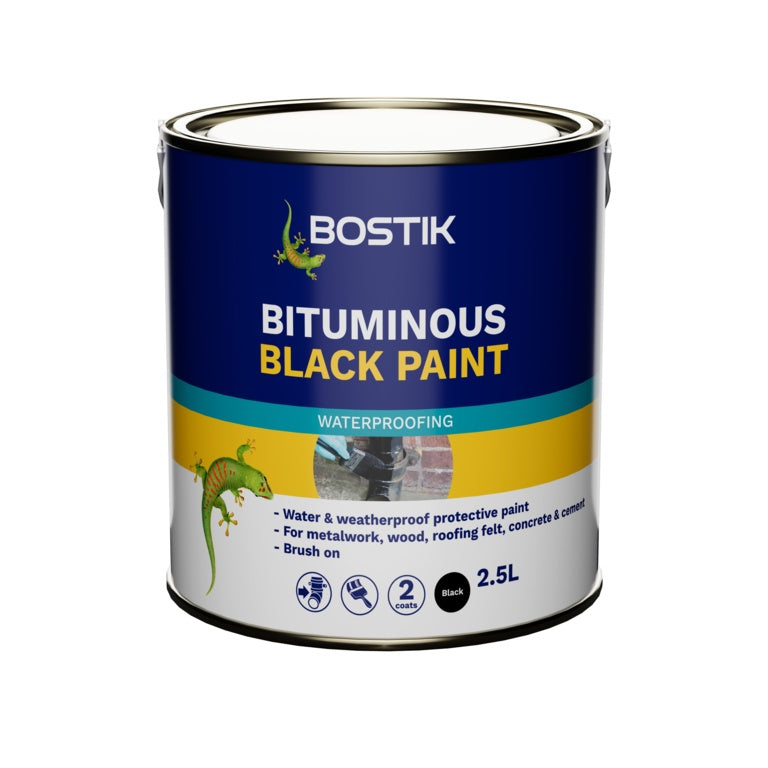 Bostik Bituminous Black Paint - 2.5L – Status Home Care
