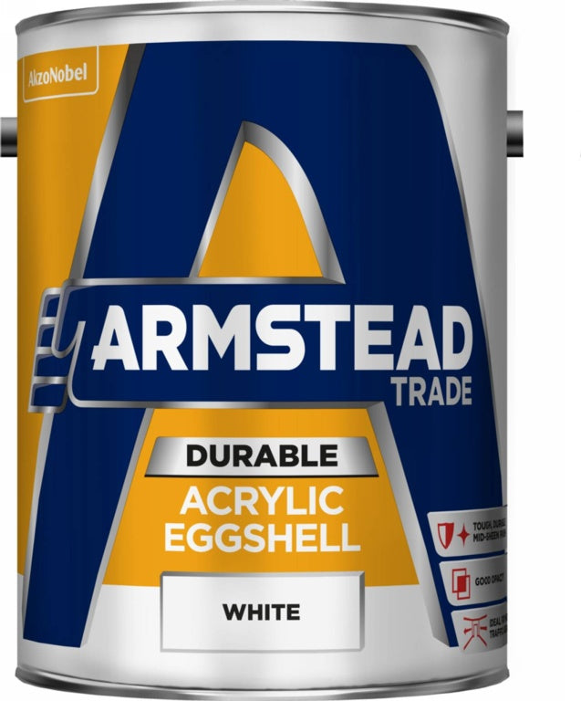 Armstead Trade Durable Acrylic Eggshell 5L - White – Status Home Care