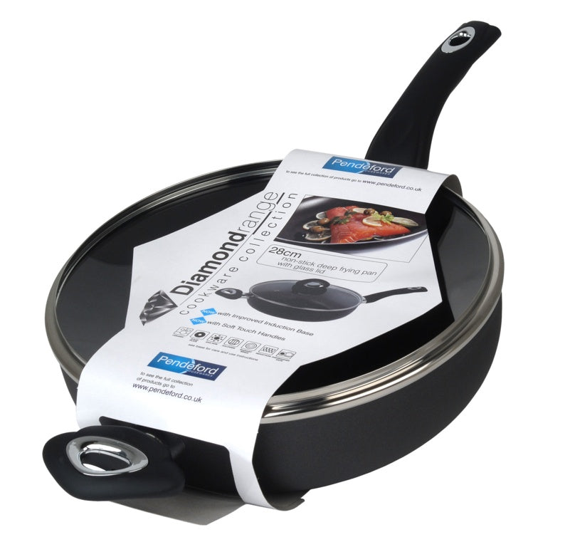 Diamond Non Stick Deep Fry Pan With Glass Lid - 28cm – Status Home Care
