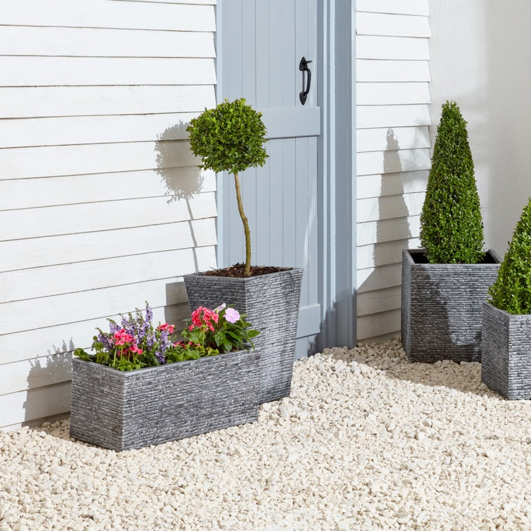 Strata Ash Large Square Slate Planter – Status Home Care