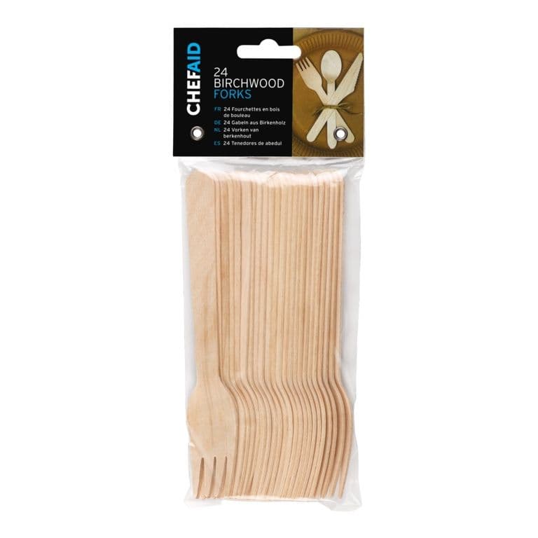 Chef Aid Wooden Cutlery Forks - Pack of 24 – Status Home Care