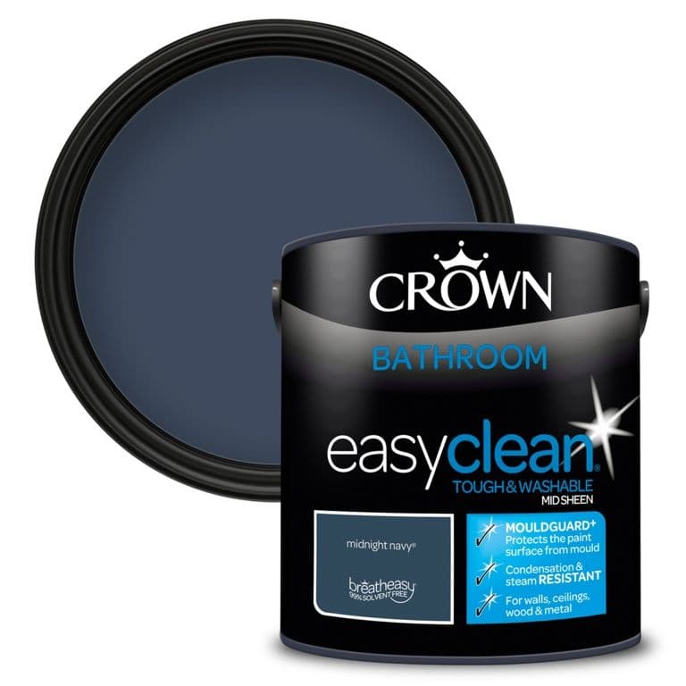Crown Easyclean Bathroom Mid Sheen 2.5L - Midnight Navy – Status Home Care