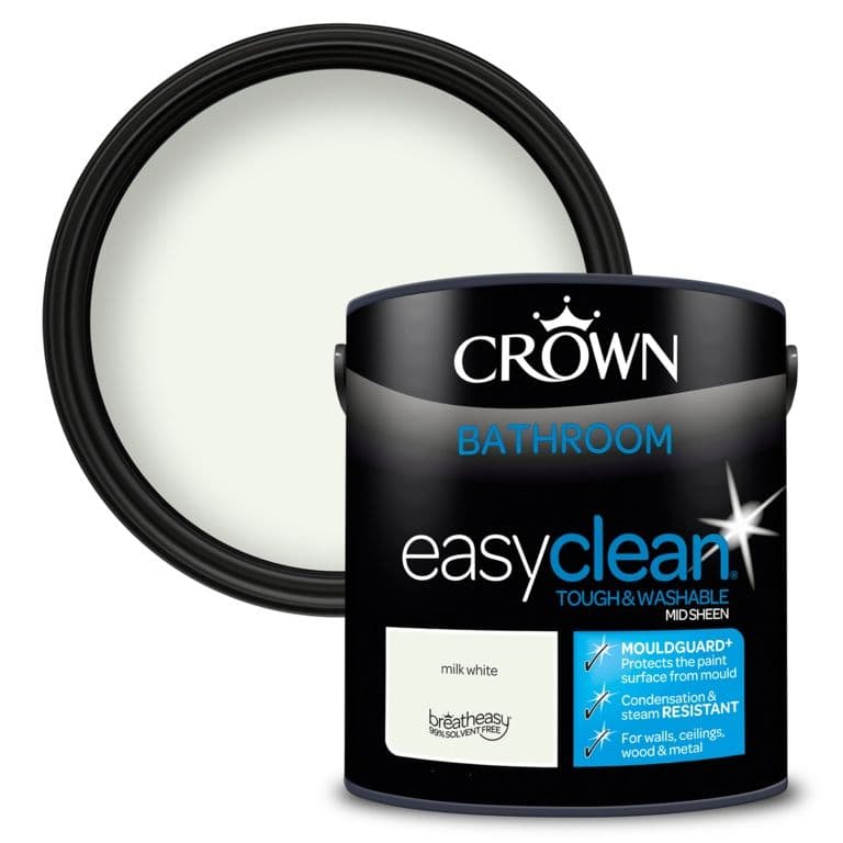 Crown Easyclean Bathroom Mid Sheen 2.5L - Milk White – Status Home Care