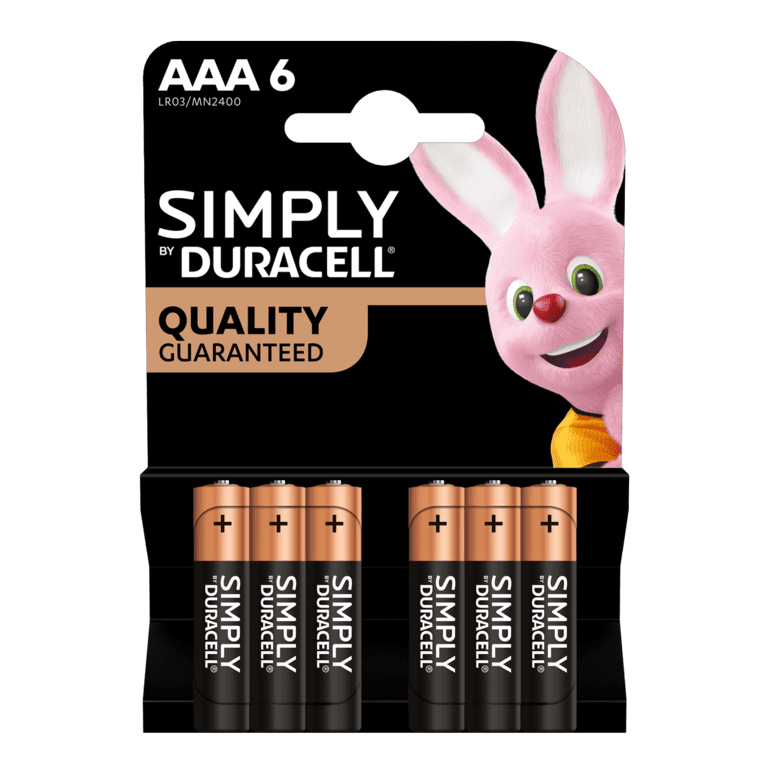 Duracell Simply Batteries - AAA Pack 6 – Status Home Care
