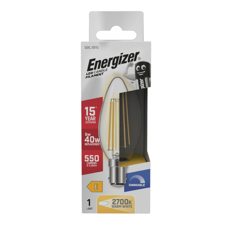 Energizer Filament LED Candle B15 Dimmable 5w - 550lm – Status Home Care