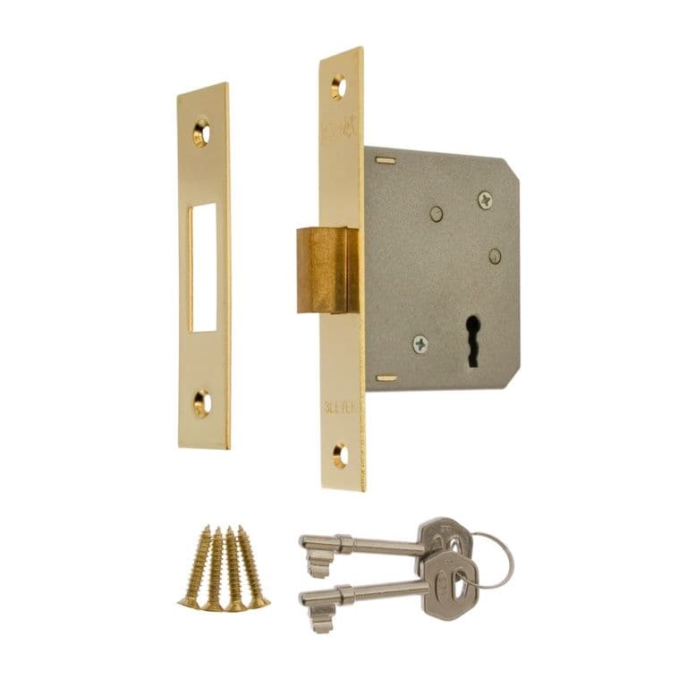 Era 3 Lever Deadlock 3" Brass Effect - Brass Eff 76mm – Status Home Care