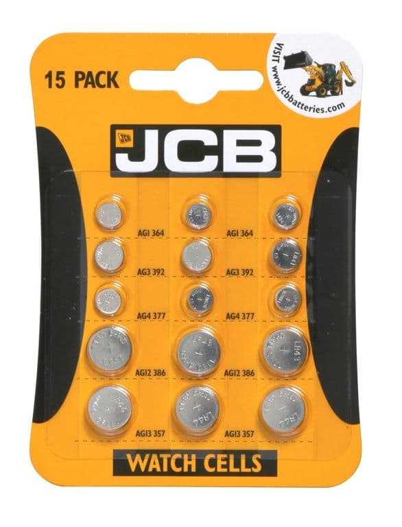 JCB Alkaline Watch Batteries - Pack 15 – Status Home Care