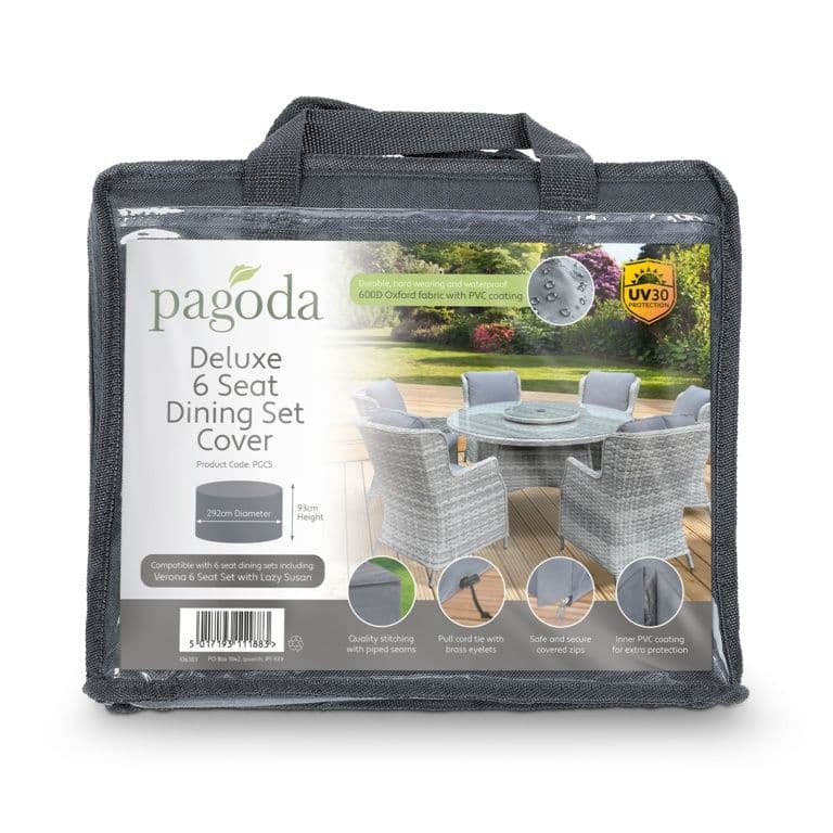 Pagoda Deluxe 6 Seat Dining Set Cover - 292 x 93cm – Status Home Care