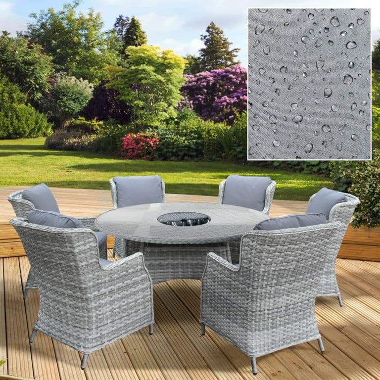 Pagoda Verona Deluxe 6 Seat Dining Set With Ice Bucket - With Water Re ...