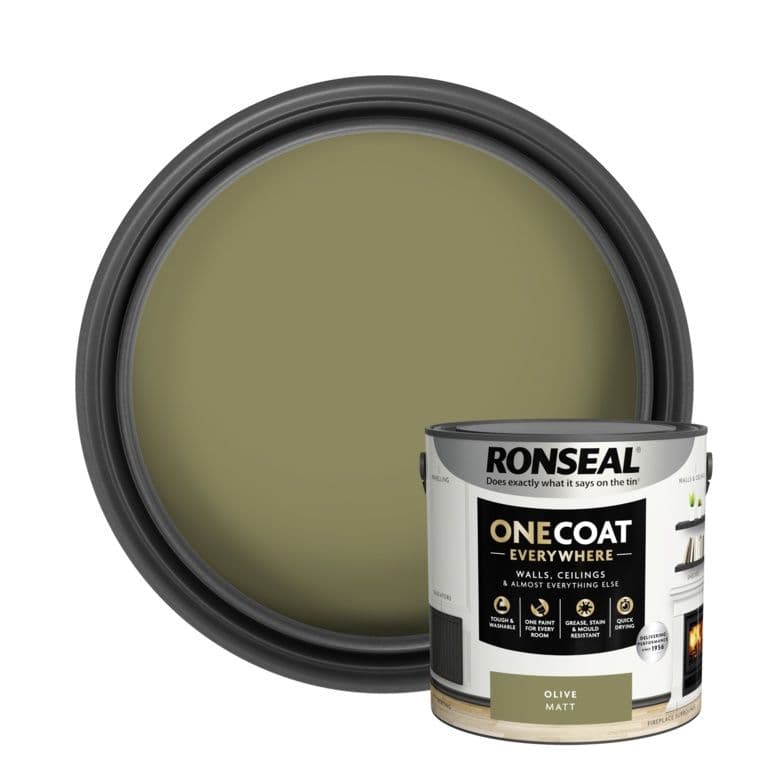 Ronseal One Coat Everywhere Matt Paint 2.5L - Olive – Status Home Care