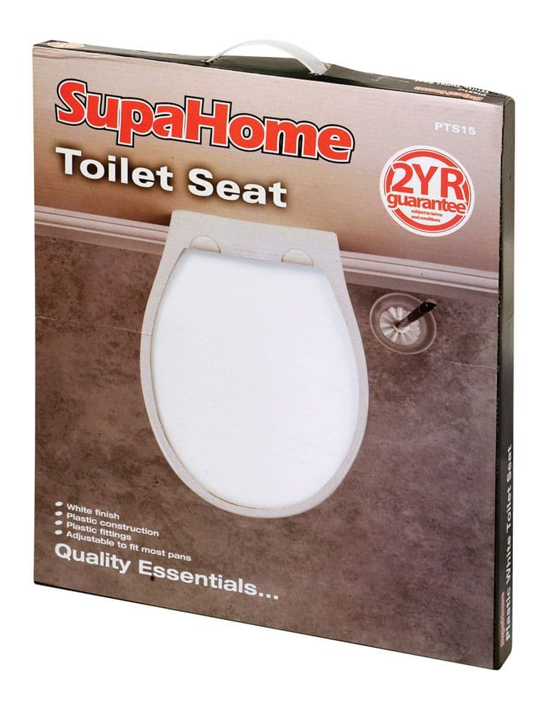 SupaHome Plastic White Toilet Seat – Status Home Care