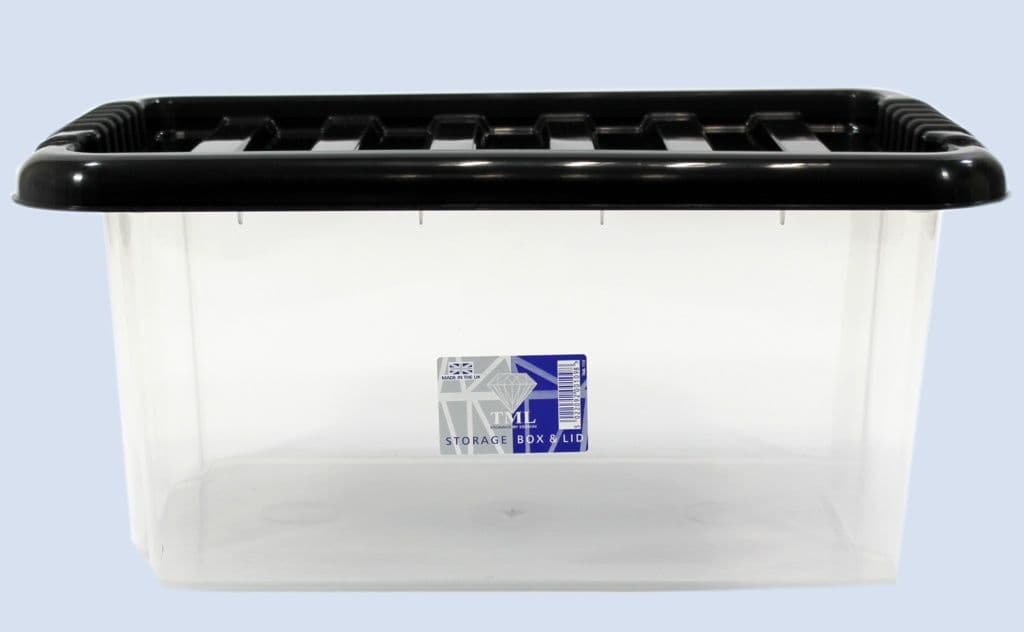TML Storage Box & Black Lid - 14L Clear – Status Home Care